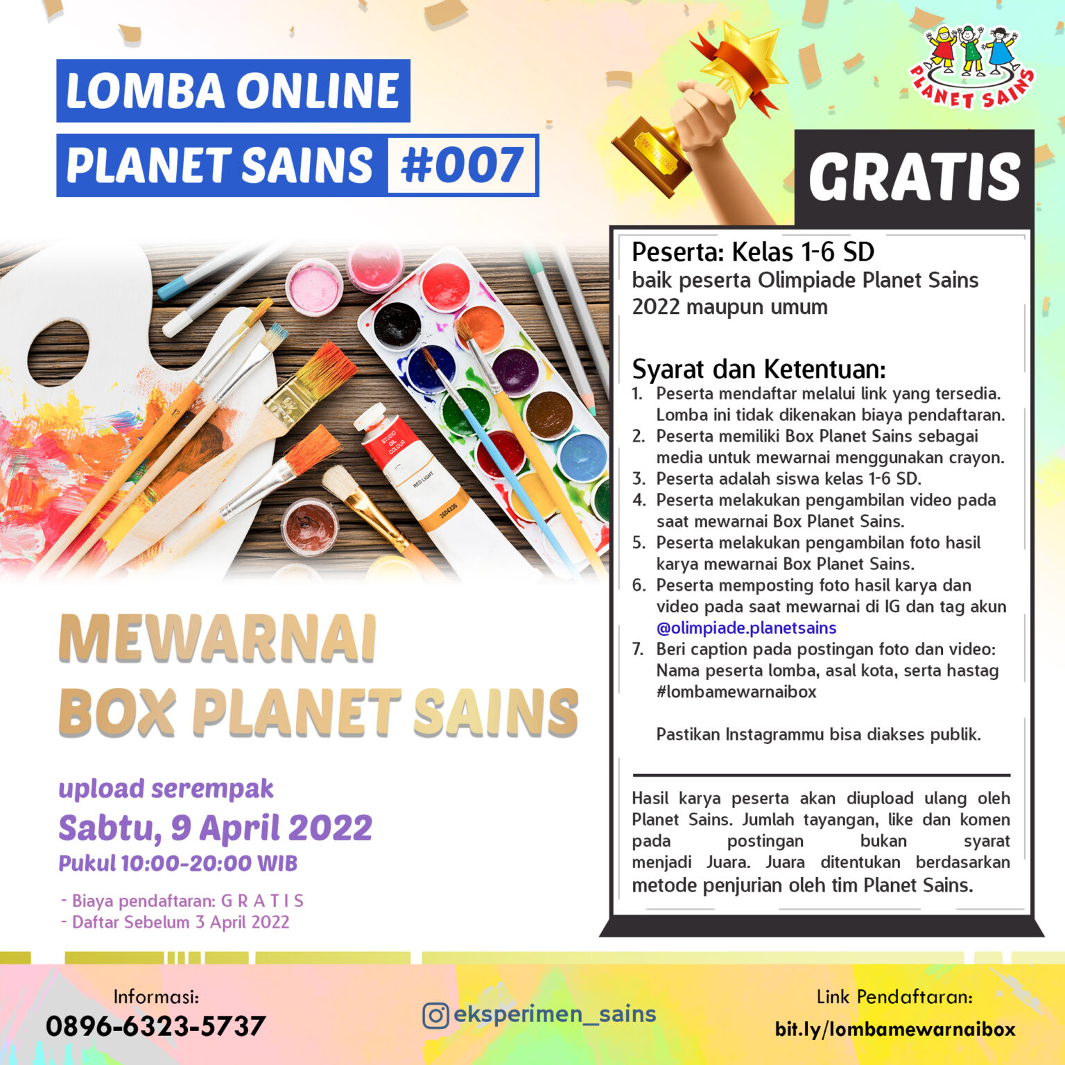 Lomba Online Planet Sains #007 – MEWARNAI BOX PLANET SAINS | GRATIS | PLANET SAINS